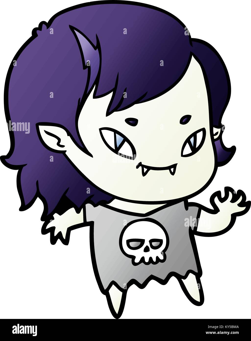 Cartoon waving vampire girl hi-res stock photography and images - Alamy