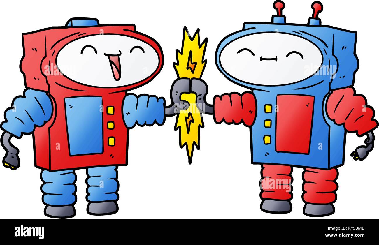 cartoon robots connecting Stock Vector Image & Art - Alamy