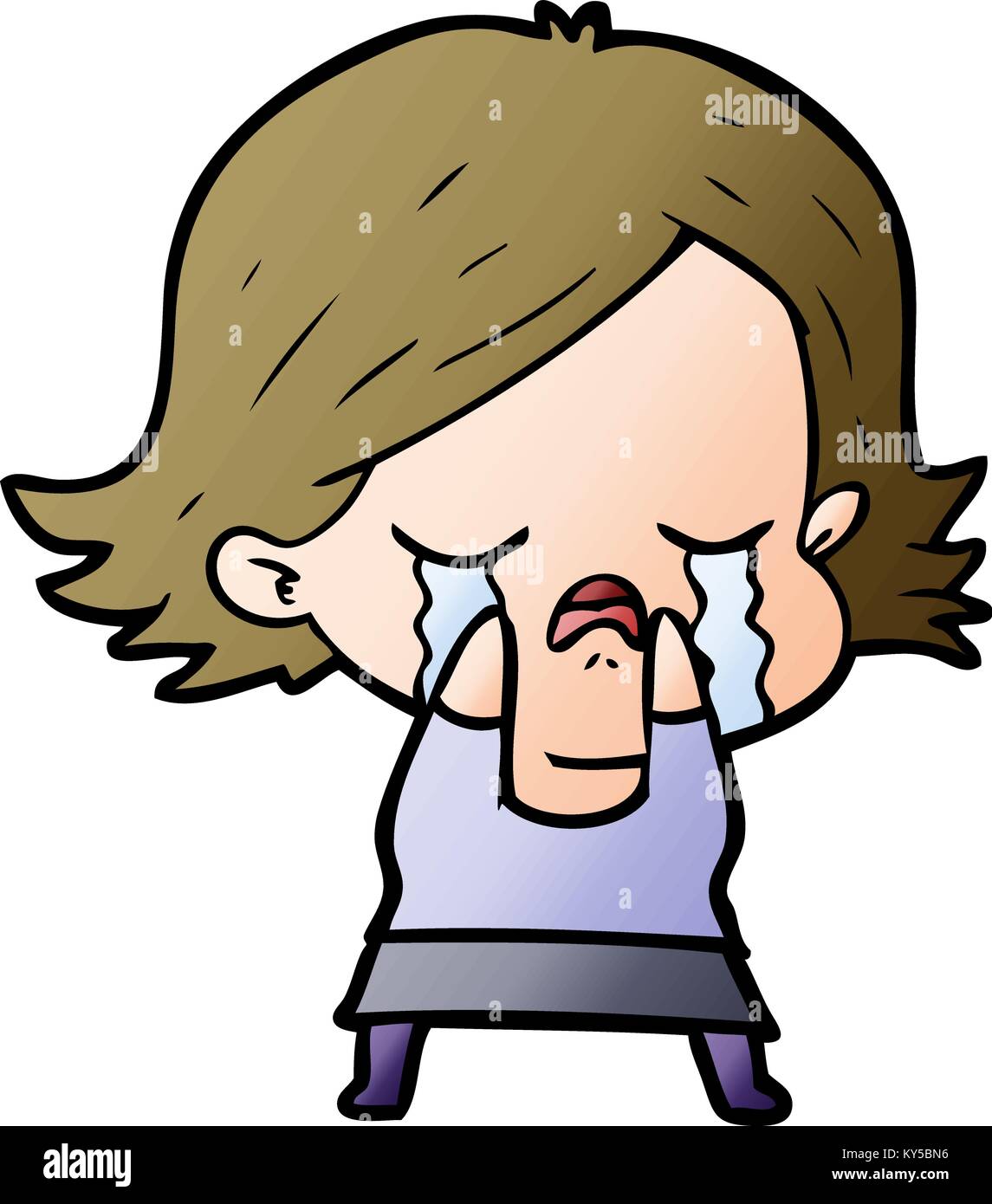 cartoon girl crying Stock Vector Image & Art - Alamy