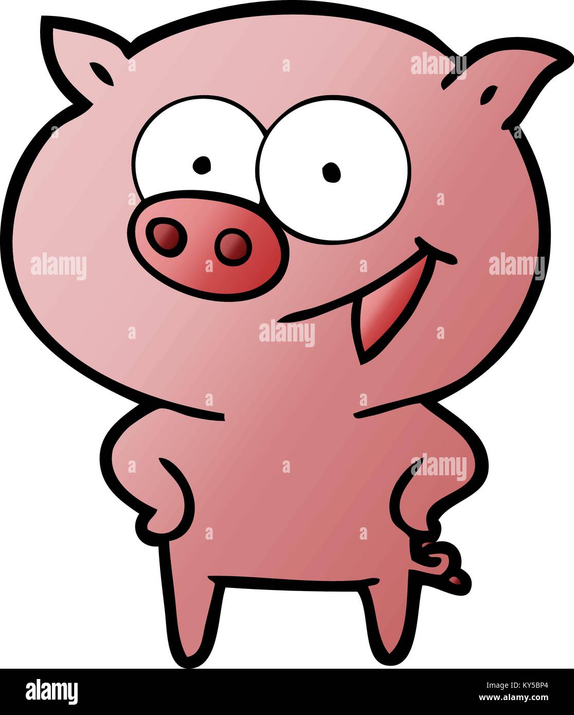 cheerful pig cartoon Stock Vector Image & Art - Alamy