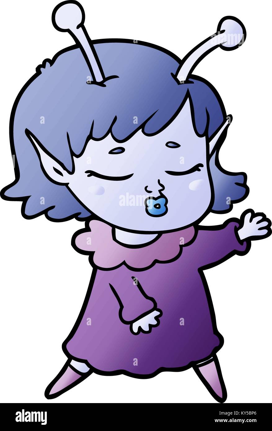 cute alien girl cartoon Stock Vector Image & Art - Alamy