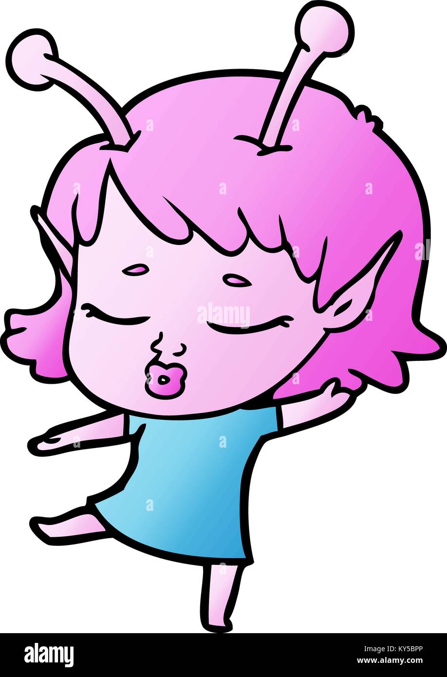 cute alien girl cartoon Stock Vector Image & Art - Alamy