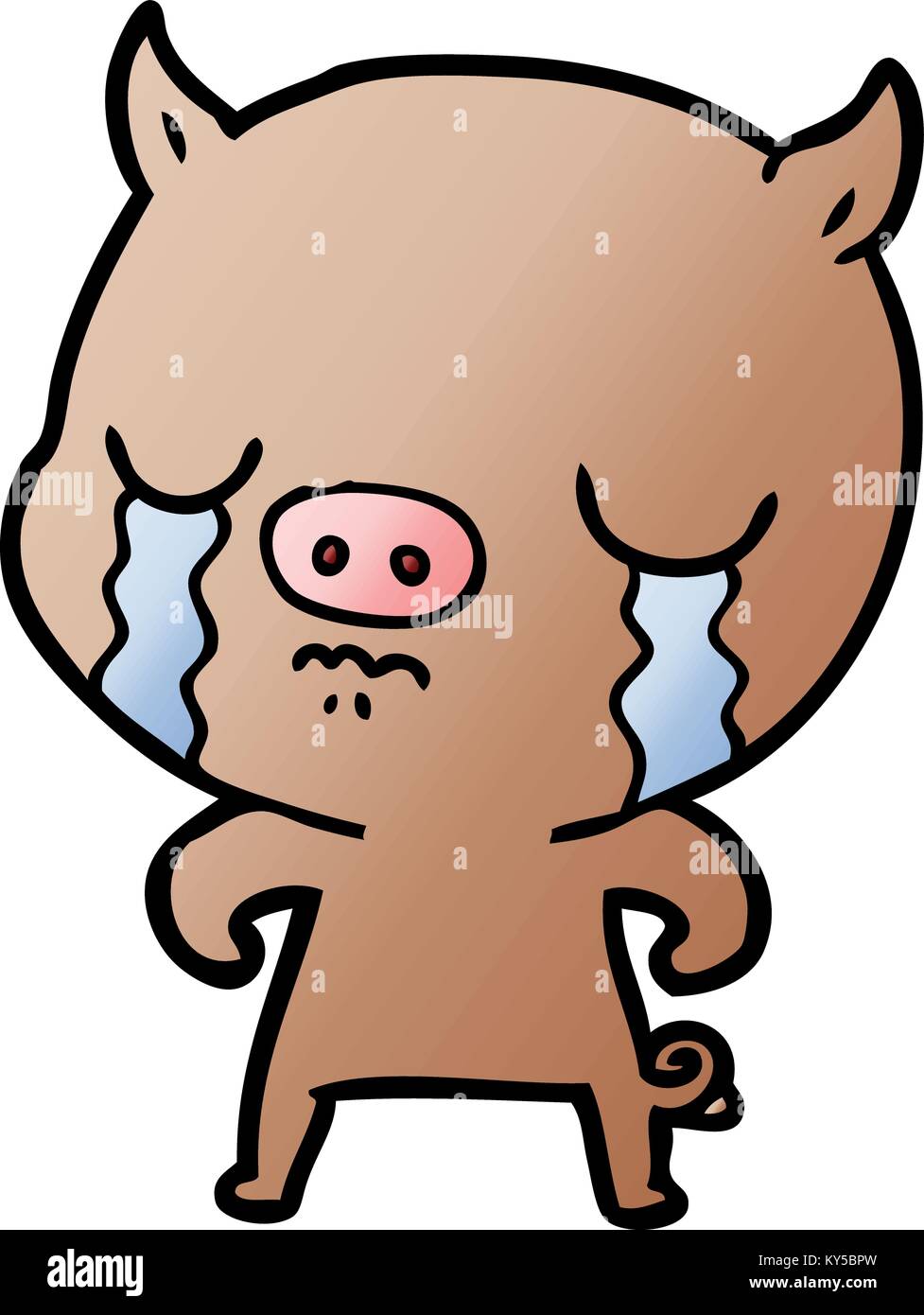 cartoon pig crying Stock Vector Image & Art - Alamy