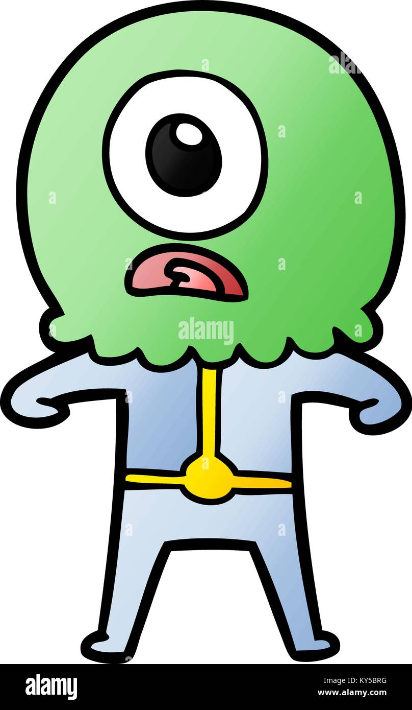 cartoon cyclops alien spaceman Stock Vector Image & Art - Alamy