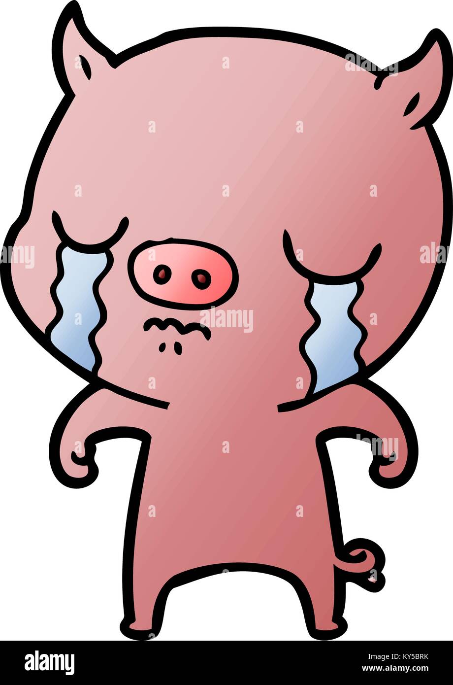 cartoon pig crying Stock Vector Image & Art - Alamy