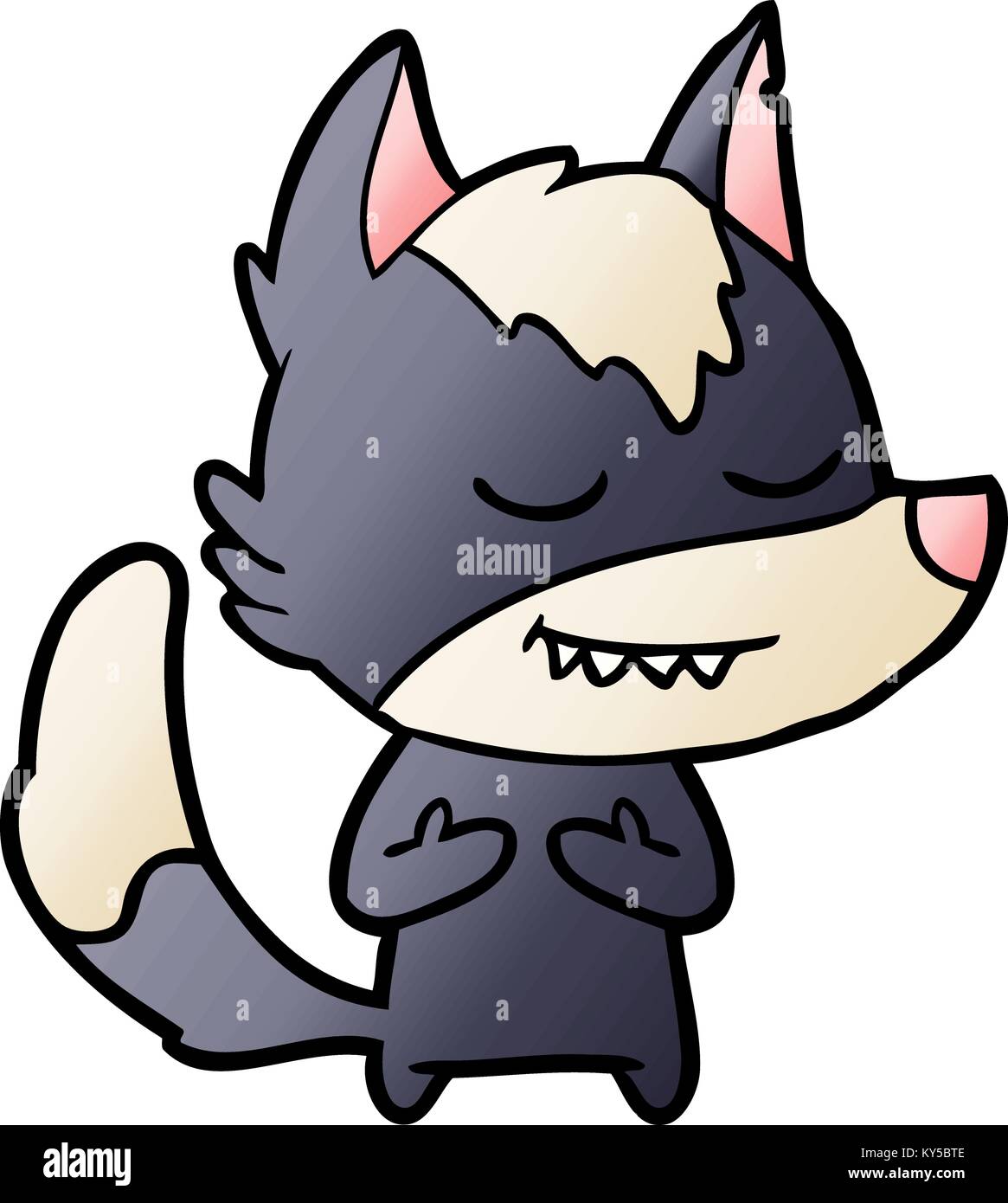 friendly cartoon wolf Stock Vector Image & Art - Alamy