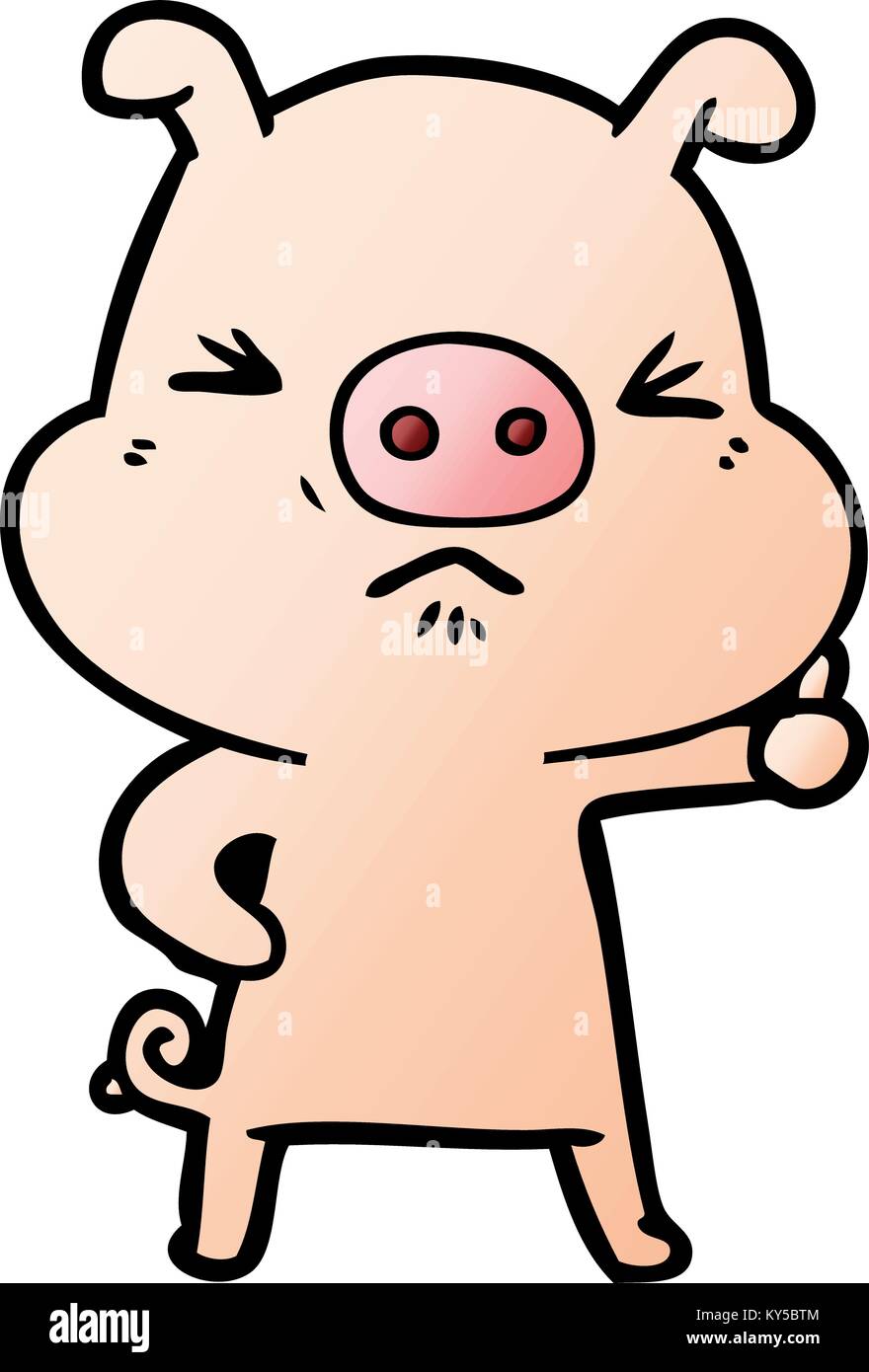 cartoon angry pig Stock Vector Image & Art - Alamy