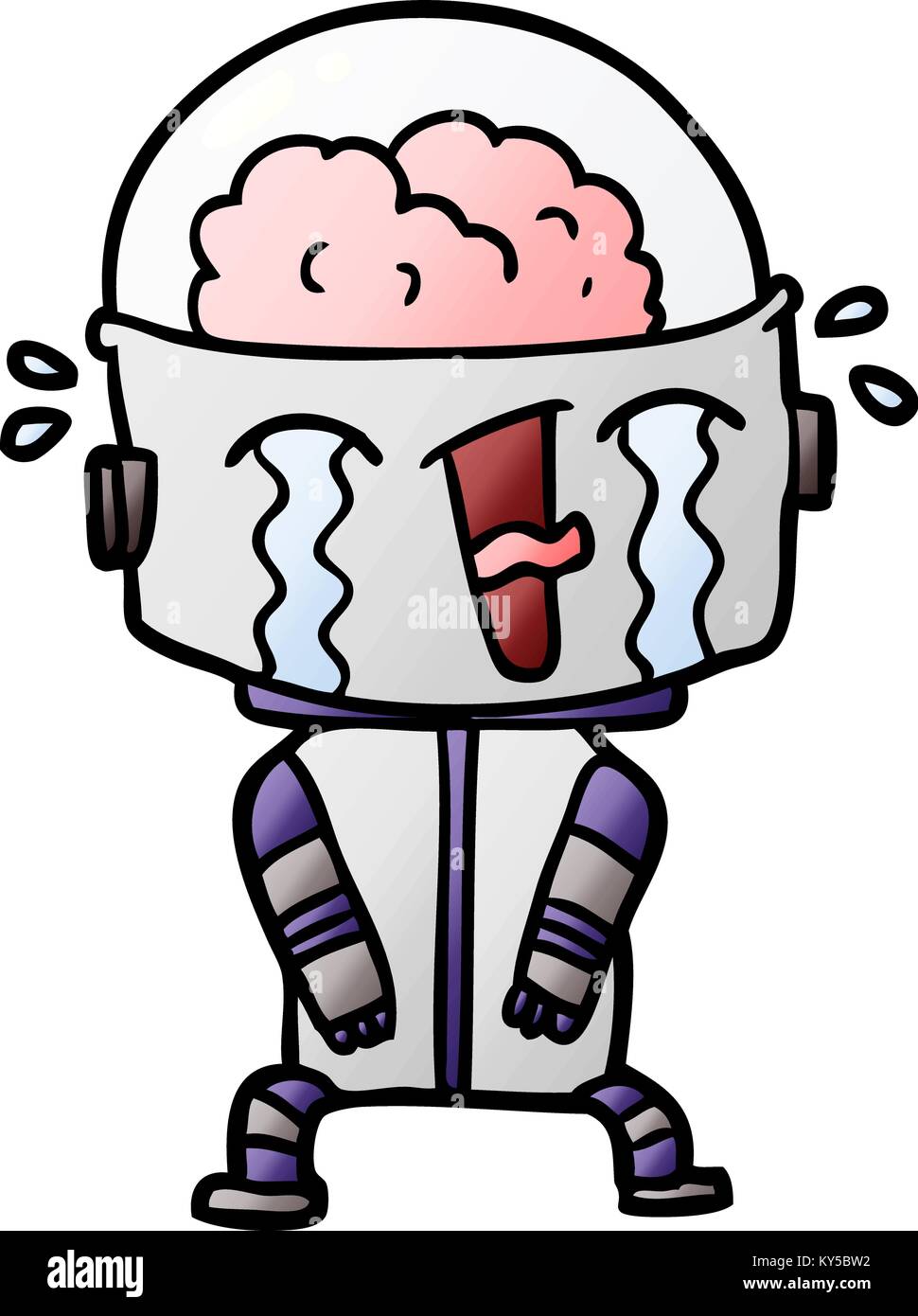 cartoon crying robot Stock Vector Image & Art - Alamy