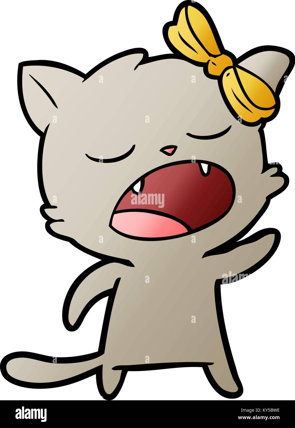cartoon cat meowing Stock Vector Image & Art - Alamy
