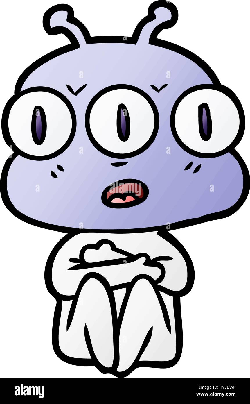 cartoon three eyed alien Stock Vector Image & Art - Alamy