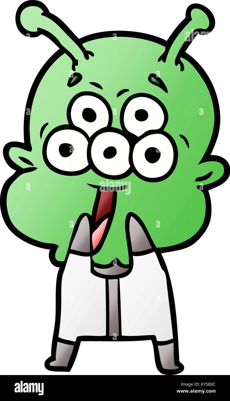 happy cartoon alien gasping in surprise Stock Vector Image & Art - Alamy