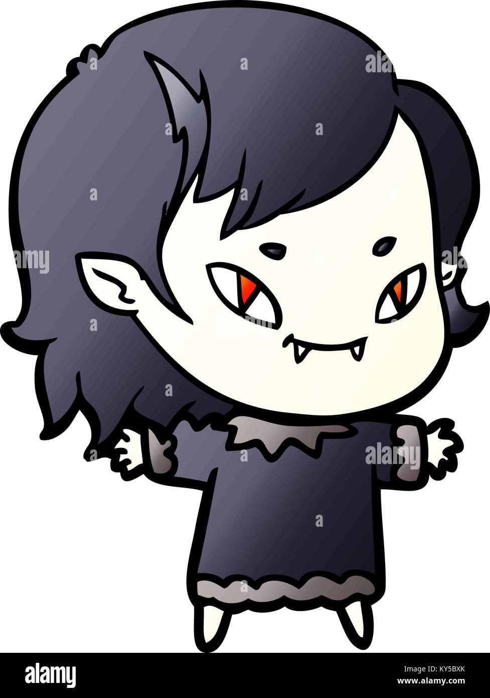cartoon friendly vampire girl Stock Vector Image & Art - Alamy