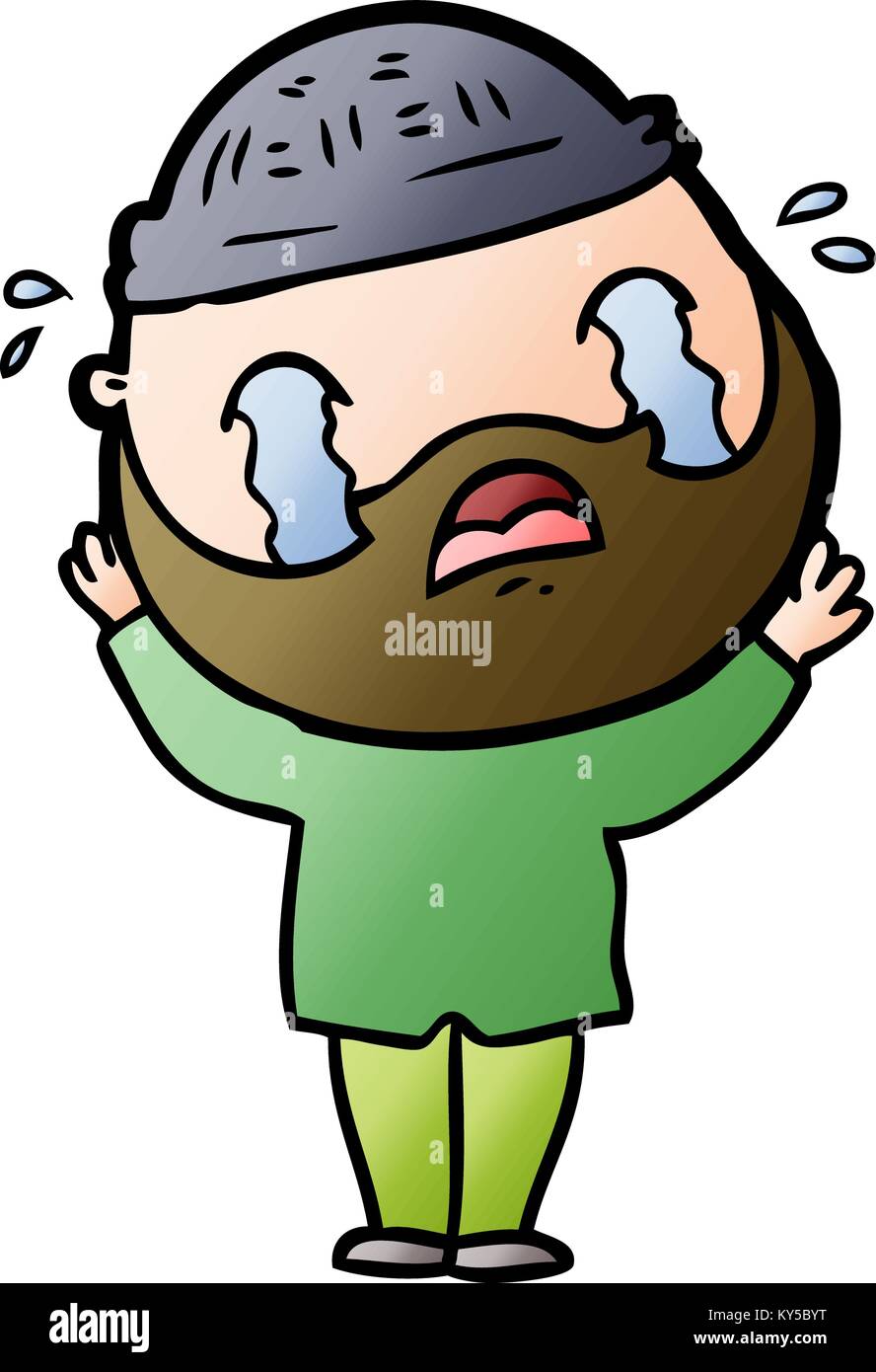 cartoon bearded man crying Stock Vector Image & Art - Alamy