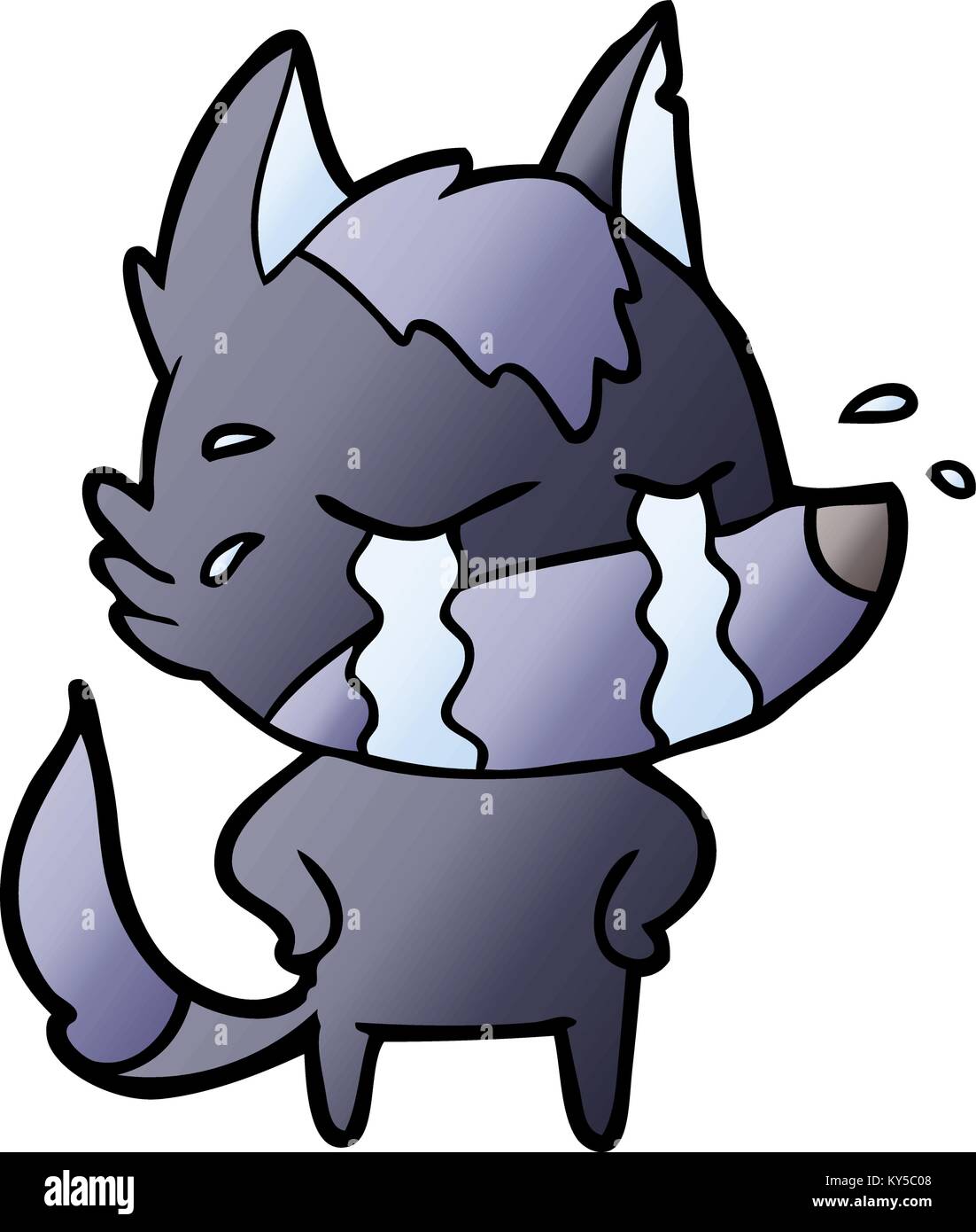 cartoon crying wolf Stock Vector Image & Art - Alamy