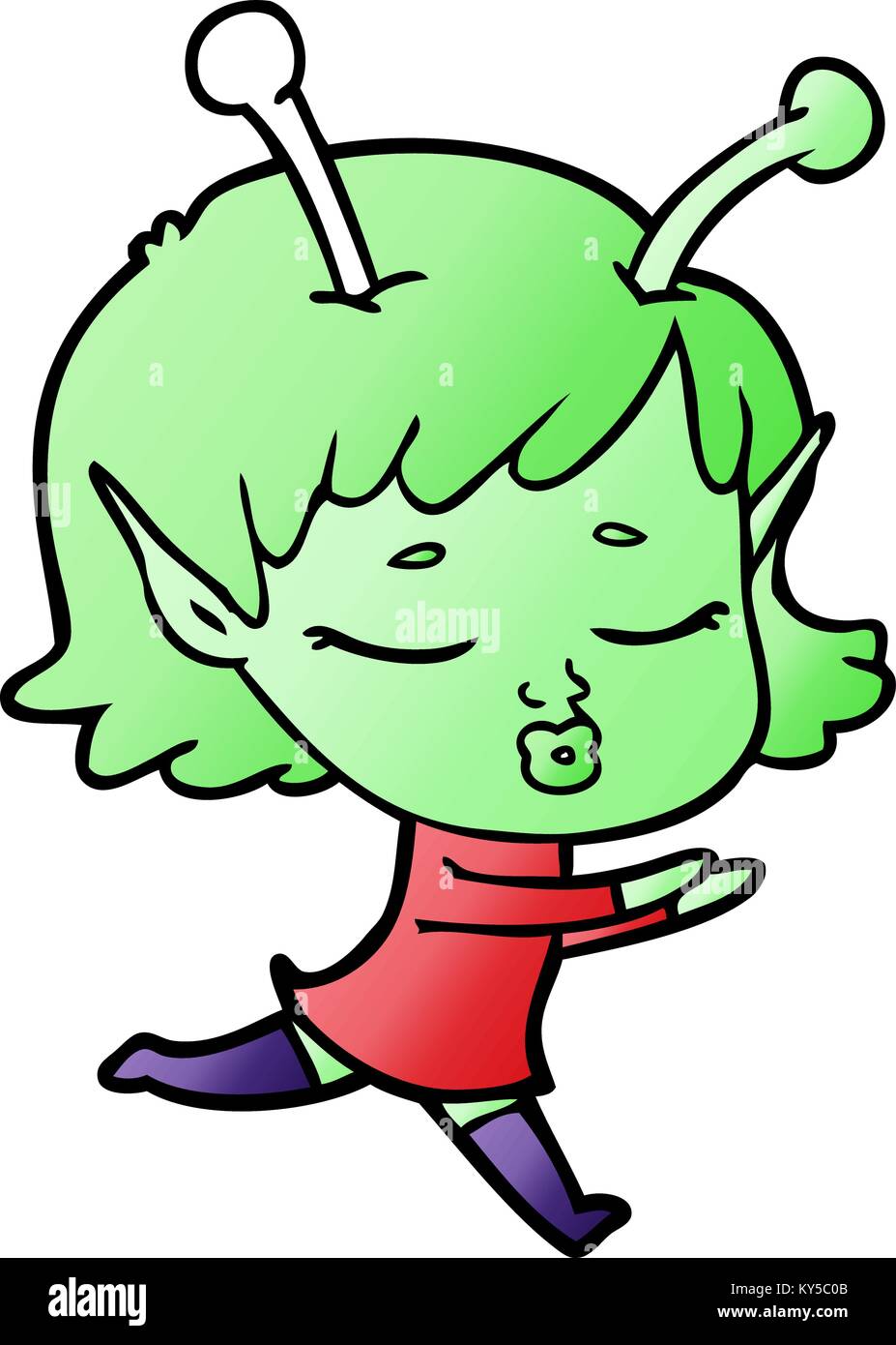 cartoon alien girl Stock Vector Image & Art - Alamy