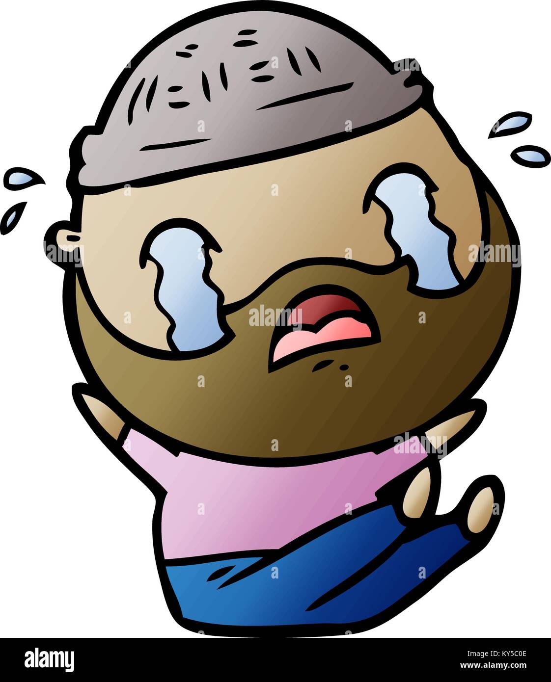 cartoon bearded man crying Stock Vector Image & Art - Alamy