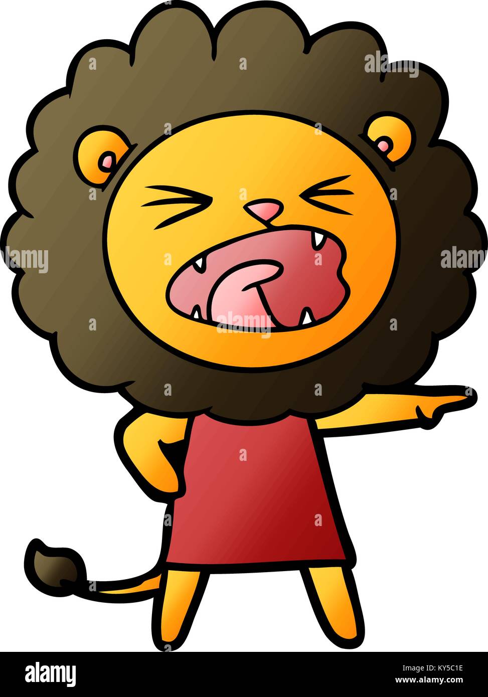 cartoon angry lion in dress Stock Vector Image & Art - Alamy