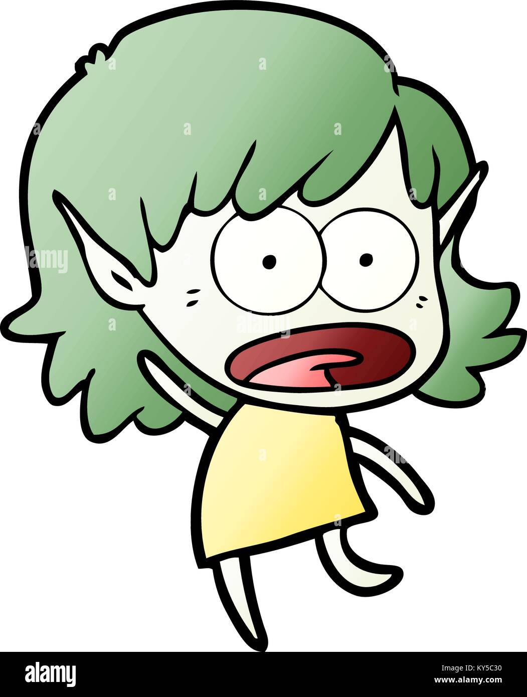 cartoon shocked elf girl Stock Vector Image & Art - Alamy