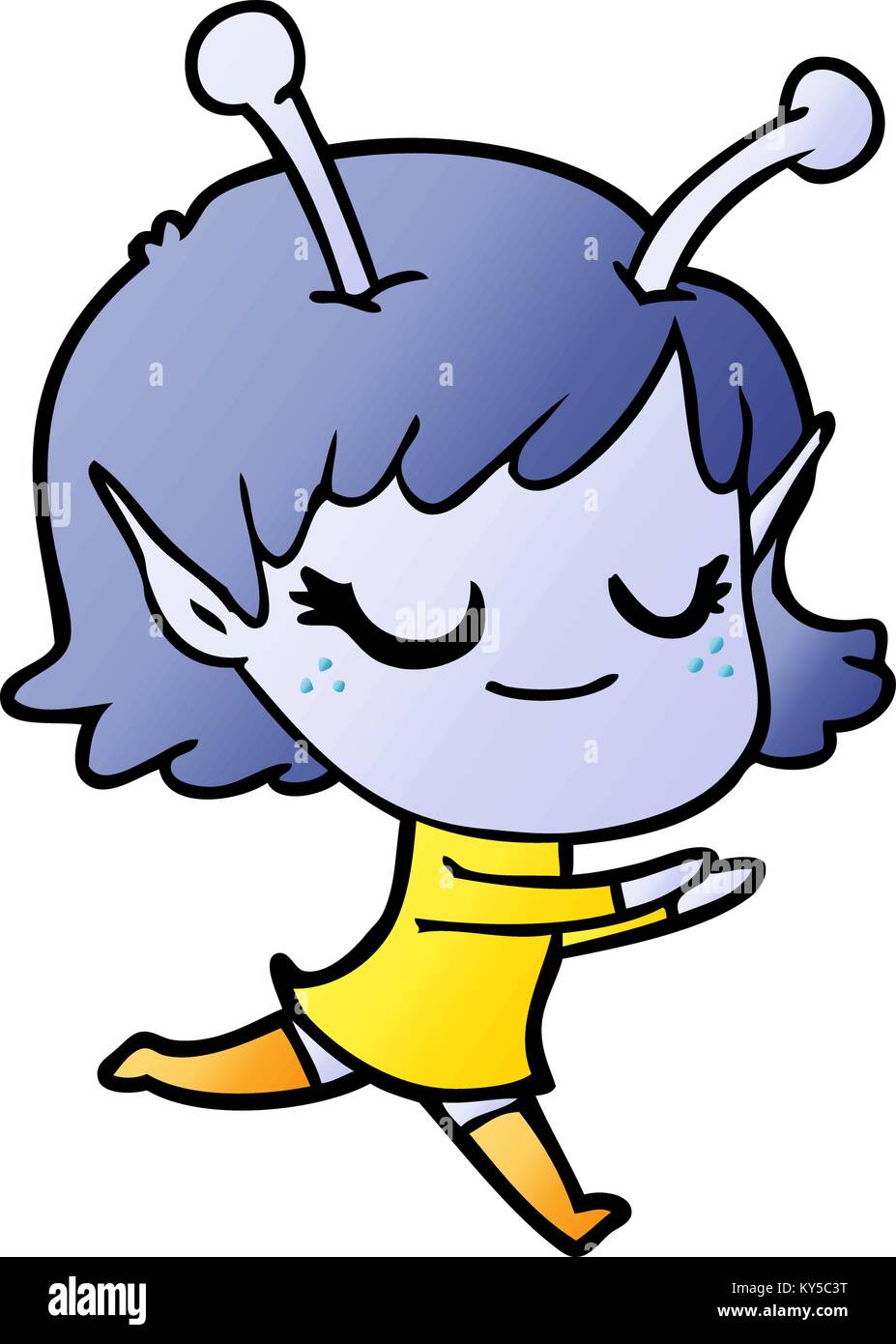 smiling alien girl cartoon Stock Vector Image & Art - Alamy
