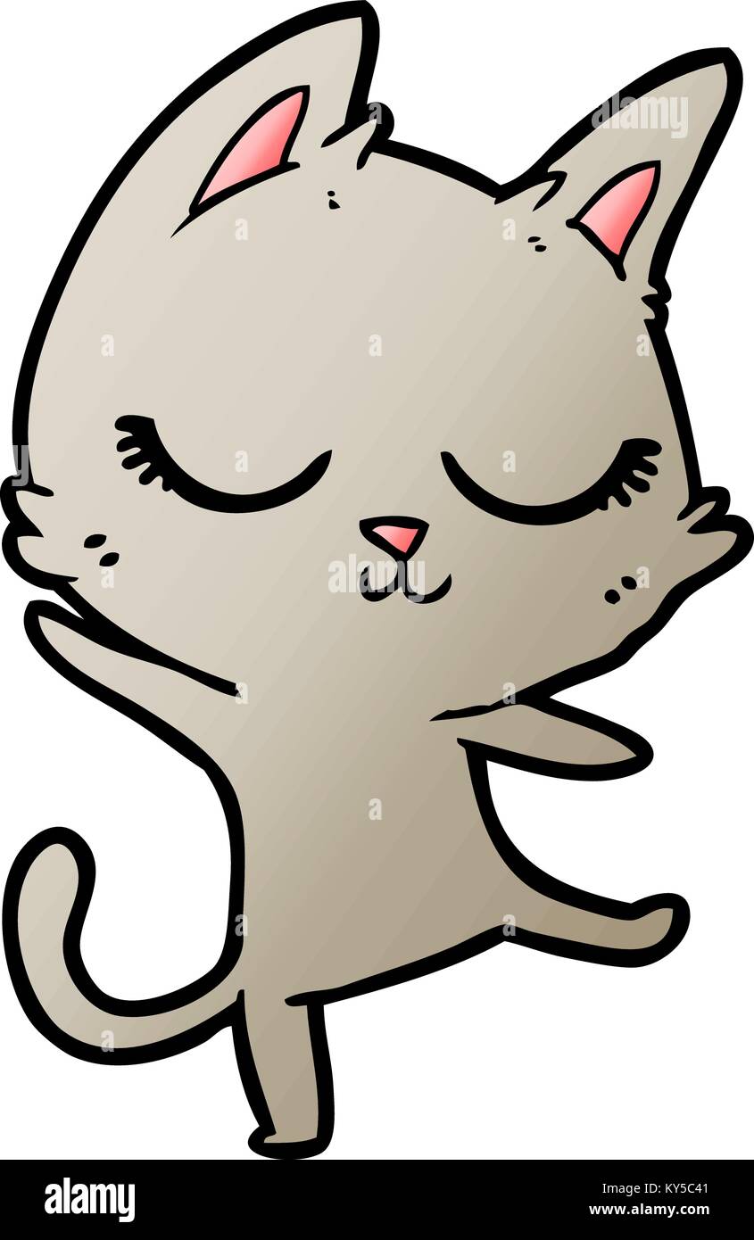 calm cartoon cat Stock Vector Image & Art - Alamy