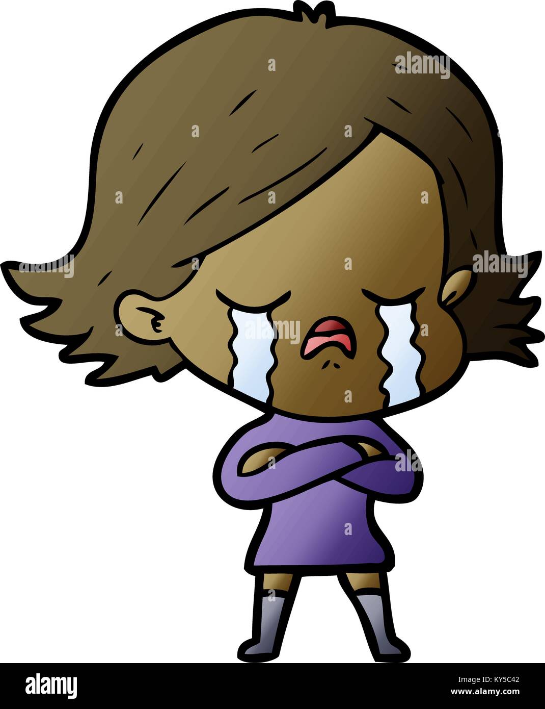 cartoon girl crying Stock Vector Image & Art - Alamy