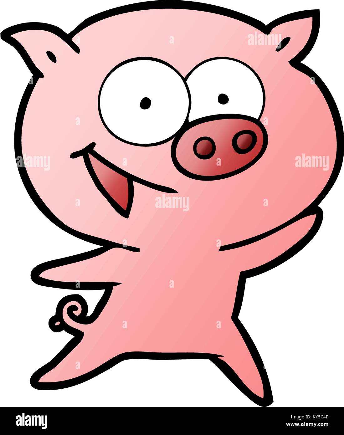 cheerful pig cartoon Stock Vector Image & Art - Alamy