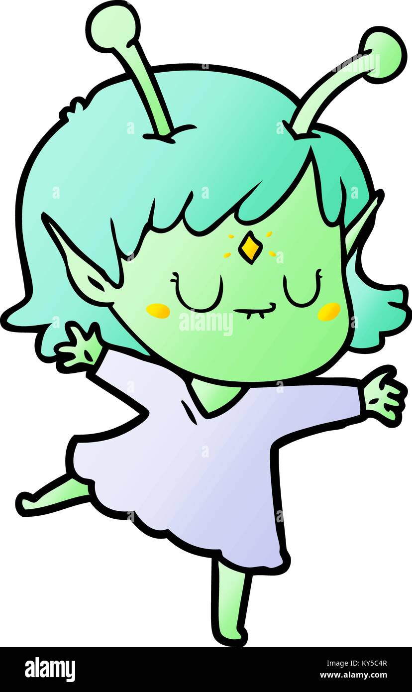 cartoon alien girl Stock Vector Image & Art - Alamy