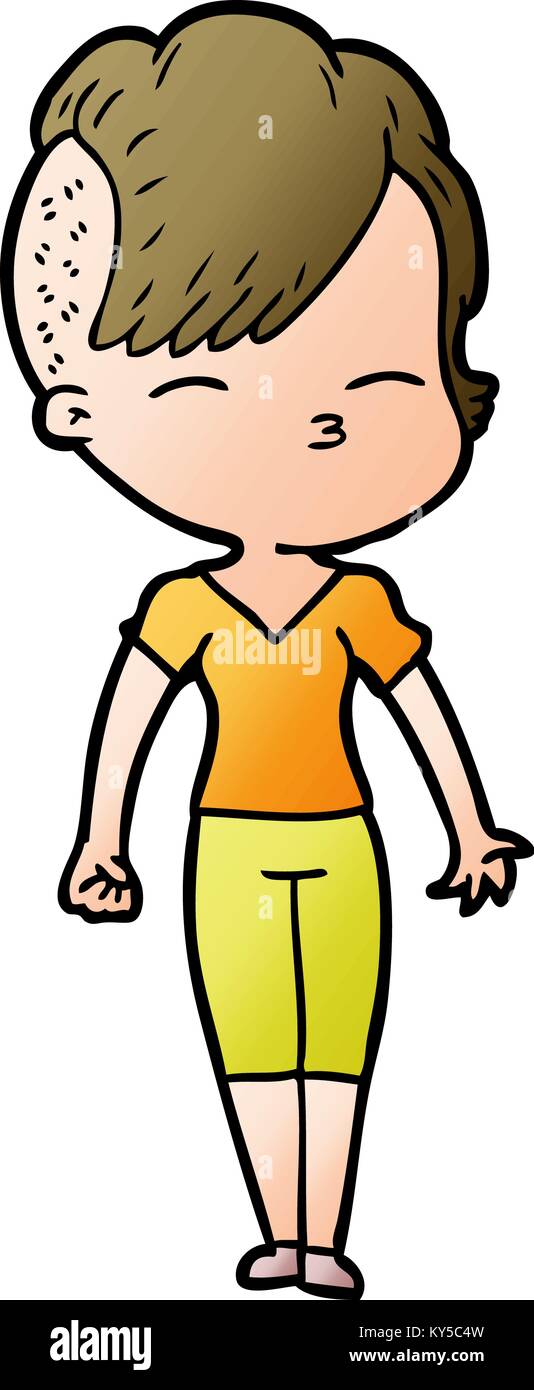 cartoon squinting girl Stock Vector Image & Art - Alamy