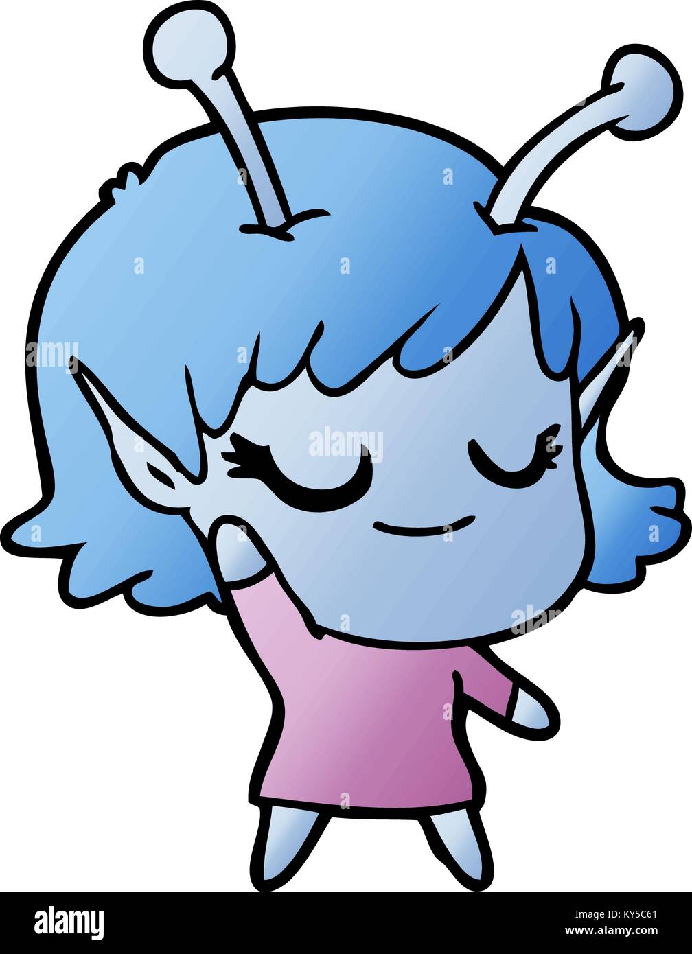 smiling alien girl cartoon Stock Vector Image & Art - Alamy