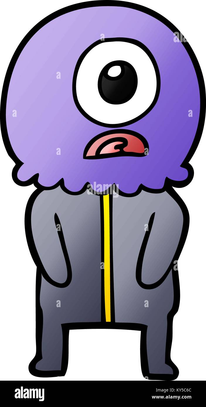 cartoon cyclops alien spaceman Stock Vector Image & Art - Alamy