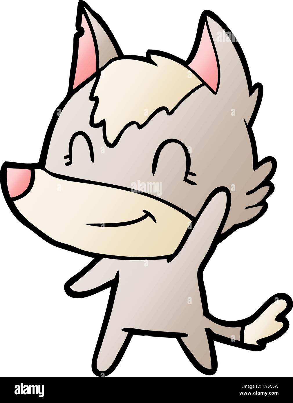 friendly cartoon wolf Stock Vector Image & Art - Alamy