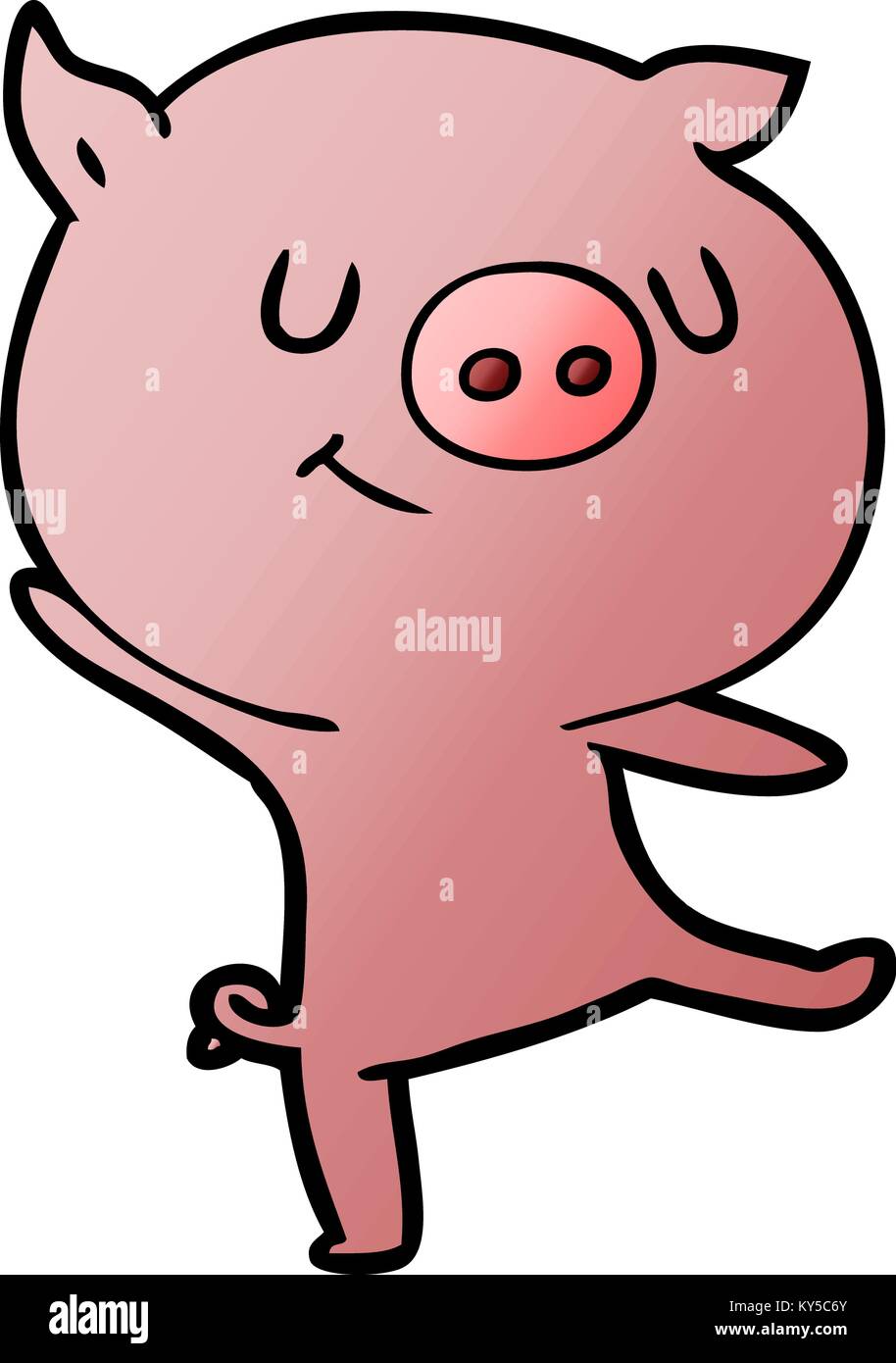 happy cartoon pig Stock Vector Image & Art - Alamy