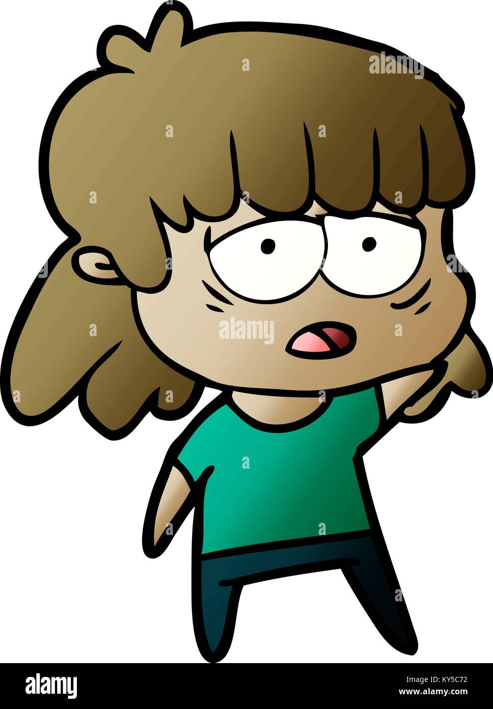 cartoon tired woman Stock Vector Image & Art - Alamy