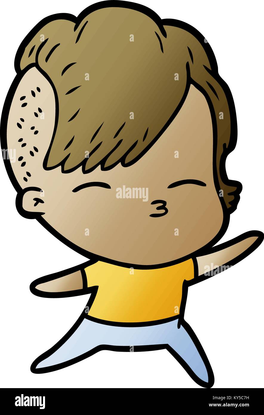 cartoon squinting girl Stock Vector Image & Art - Alamy