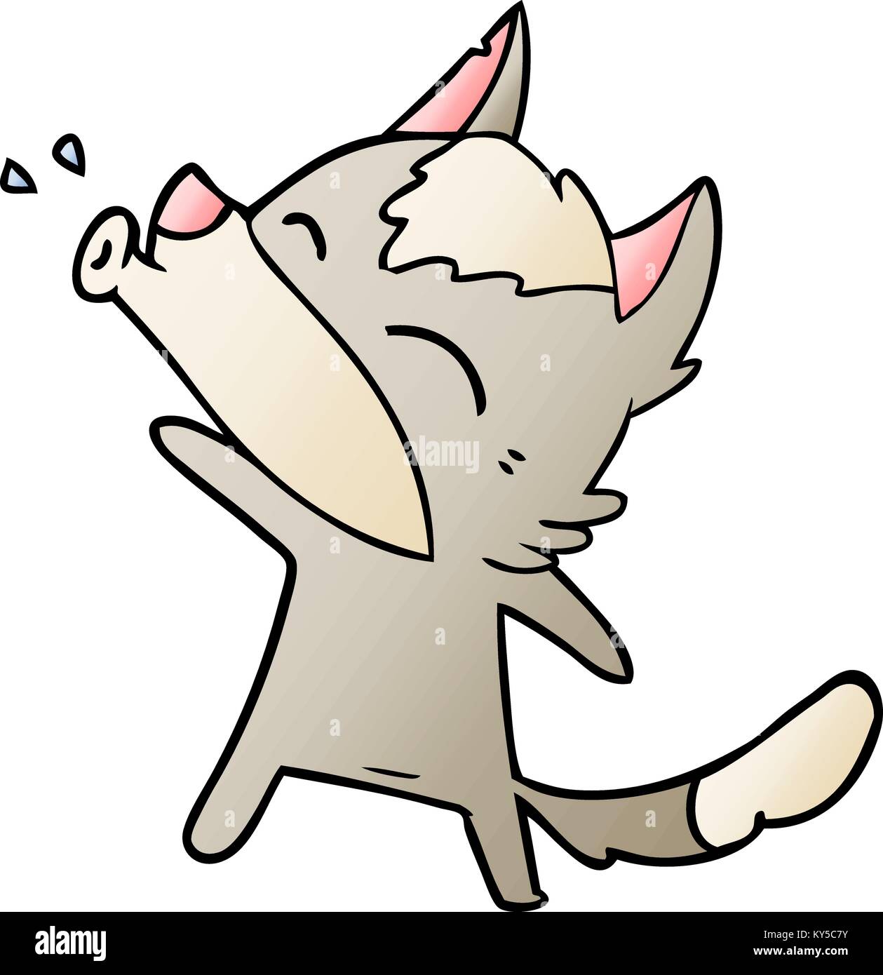 howling wolf cartoon Stock Vector Image & Art - Alamy