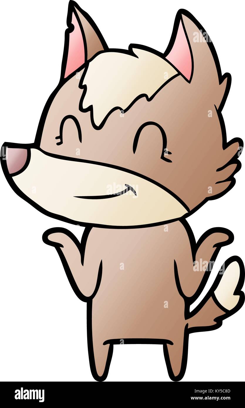 friendly cartoon wolf Stock Vector Image & Art - Alamy