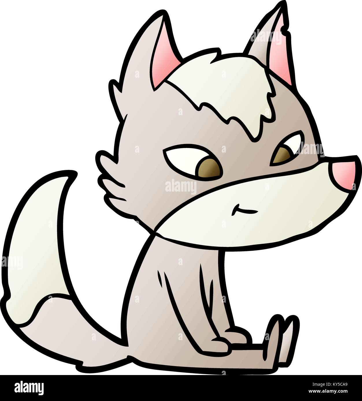 friendly cartoon wolf Stock Vector Image & Art - Alamy