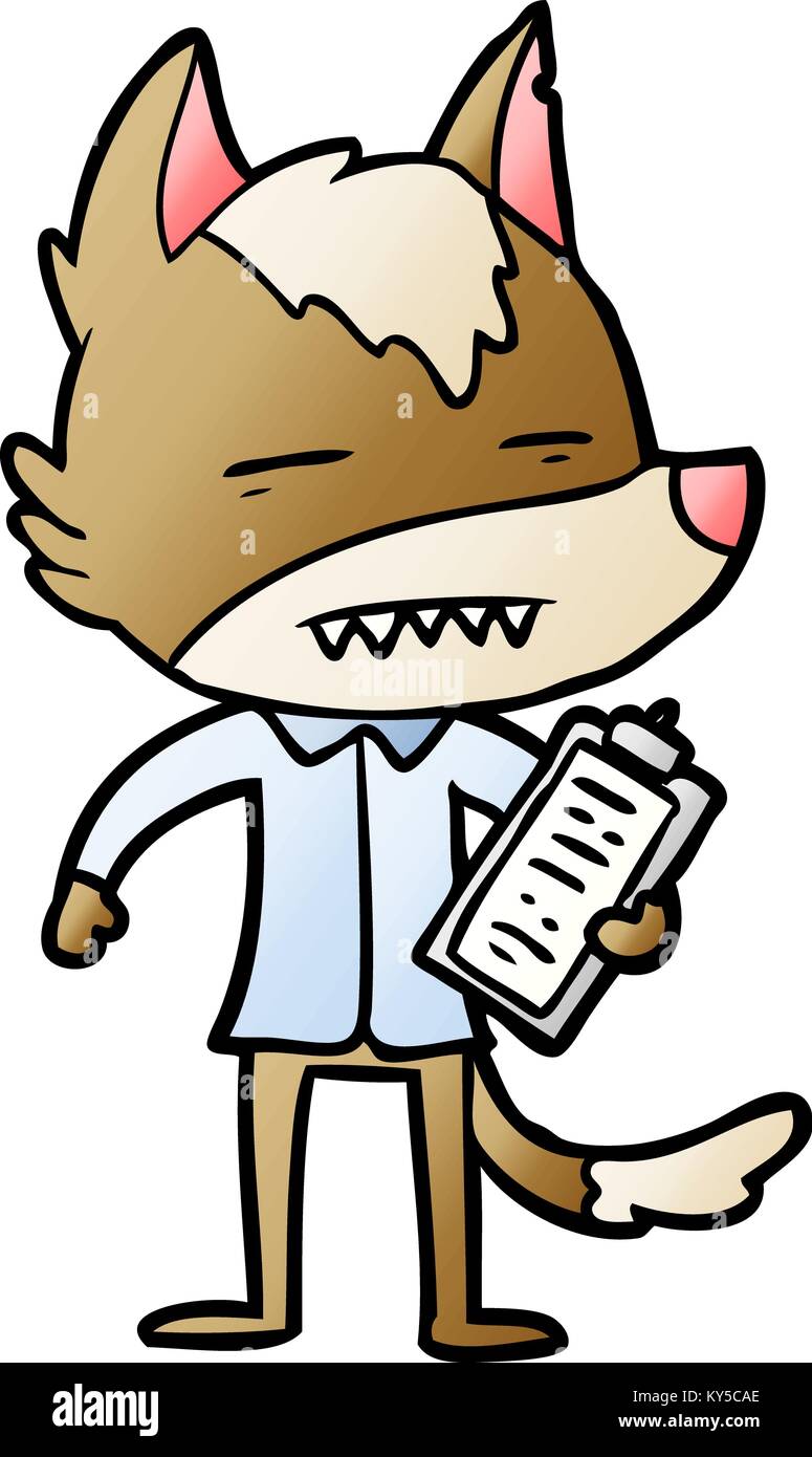 cartoon office wolf showing teeth Stock Vector Image & Art - Alamy