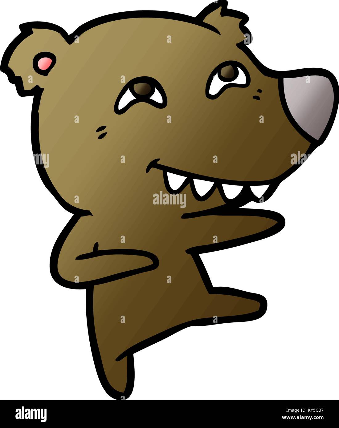 cartoon bear showing teeth while dancing Stock Vector Image & Art - Alamy