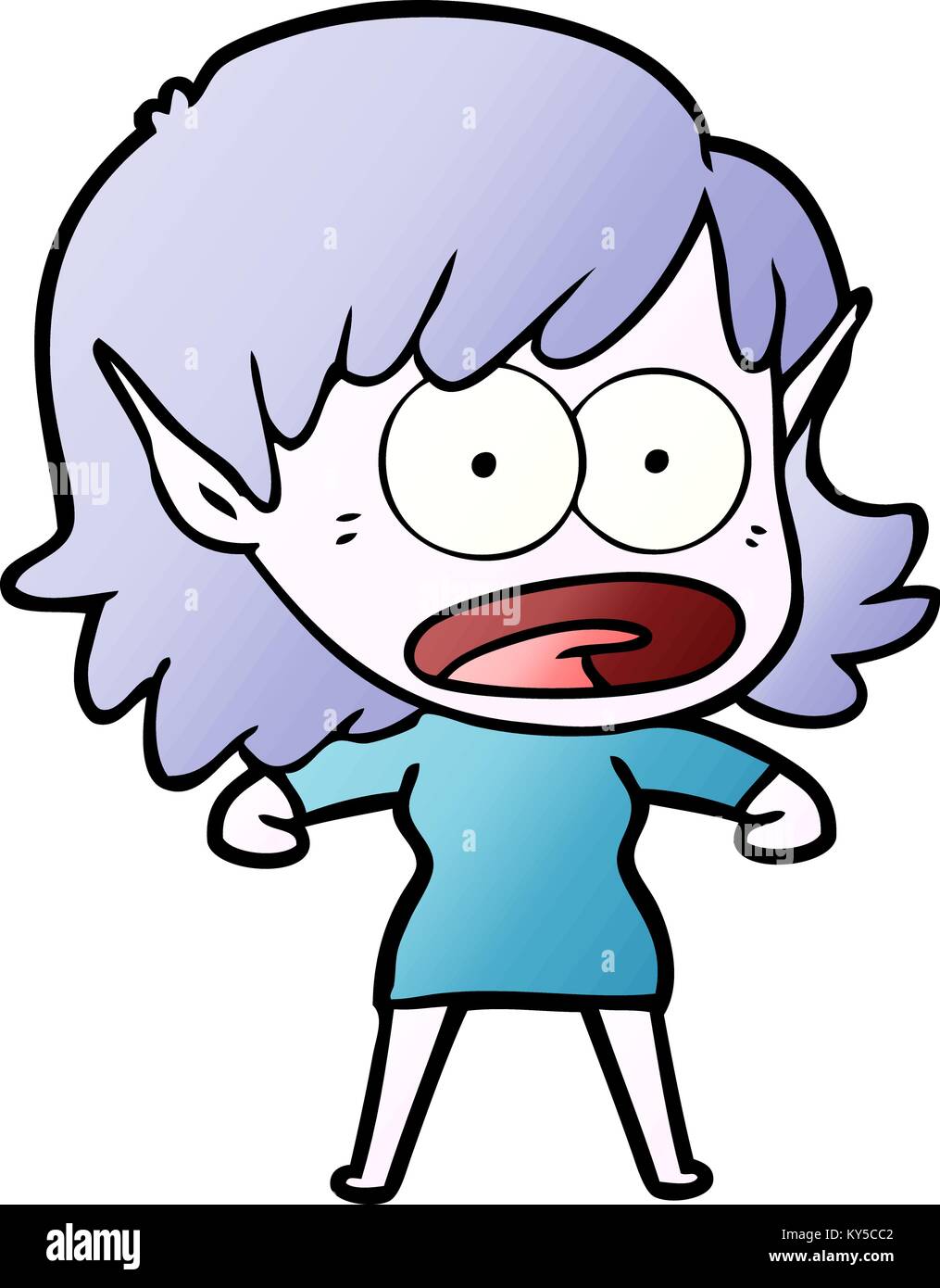 cartoon shocked elf girl Stock Vector Image & Art - Alamy
