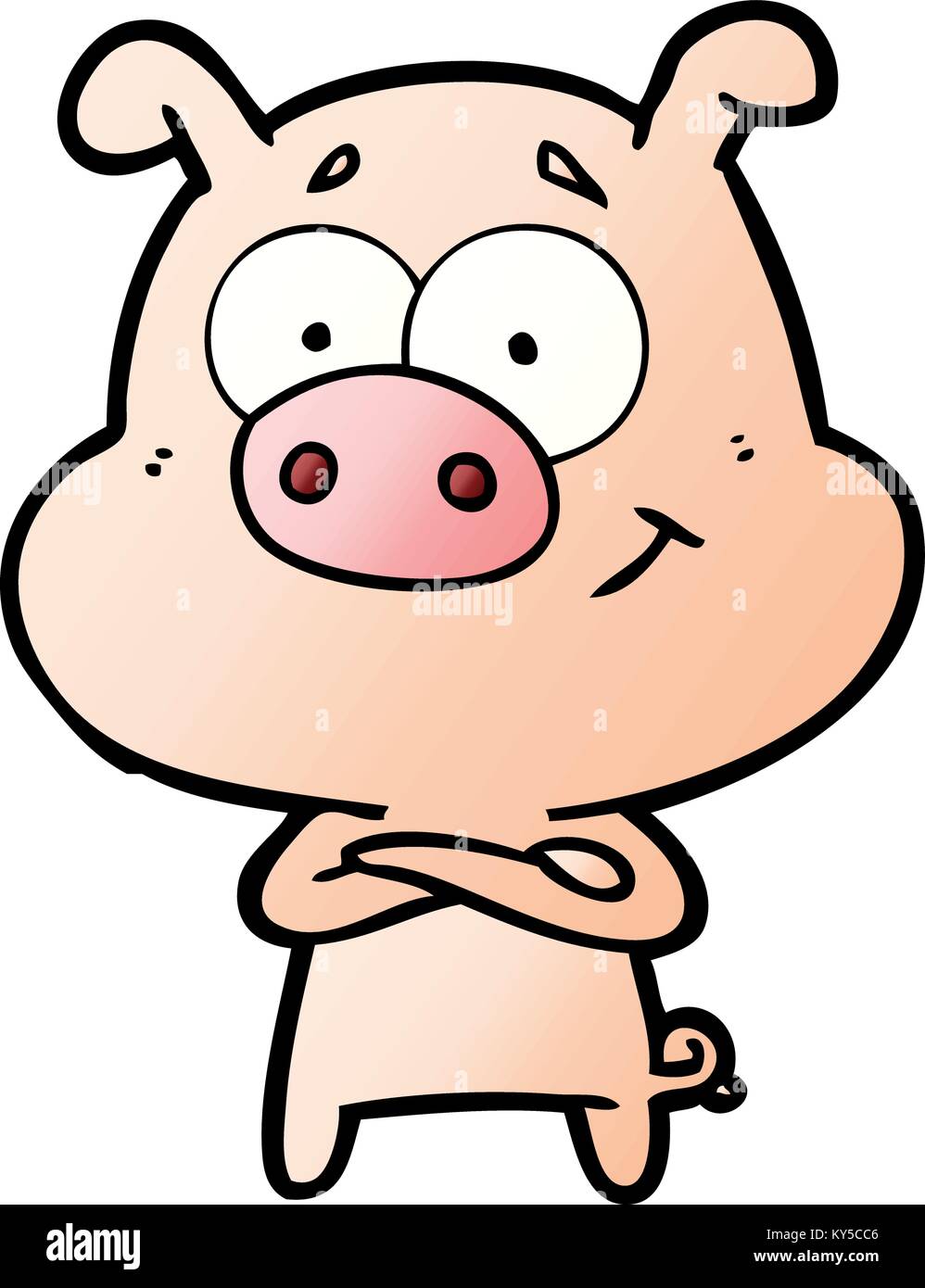 happy cartoon pig Stock Vector Image & Art - Alamy