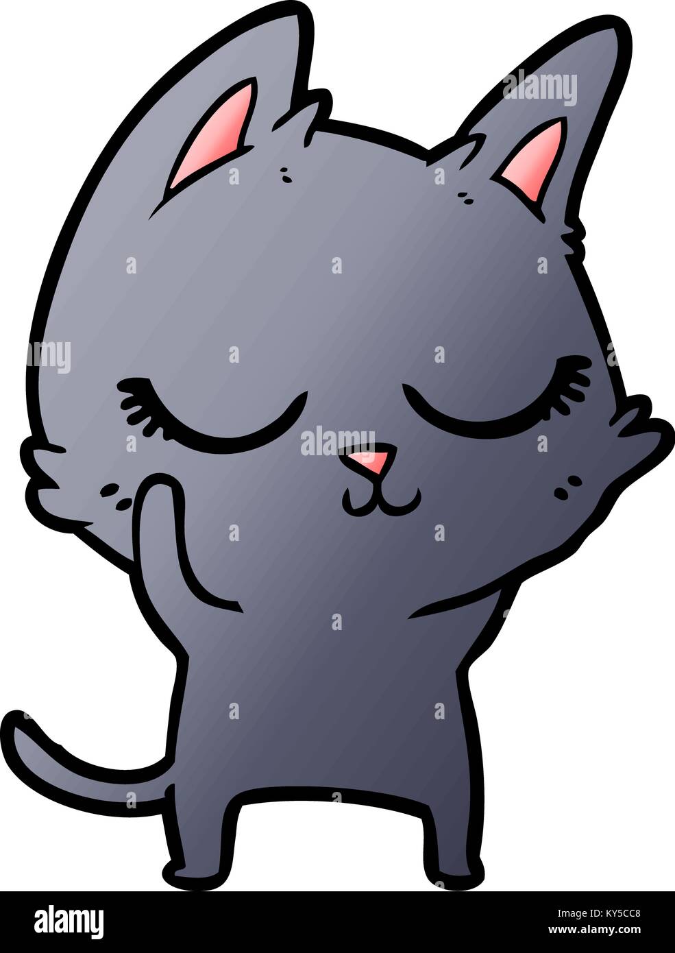 calm cartoon cat Stock Vector Image & Art - Alamy