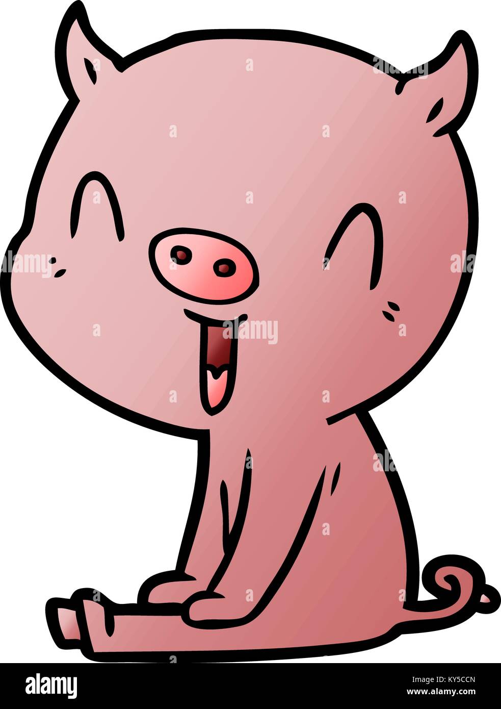 happy cartoon pig sitting Stock Vector Image & Art - Alamy