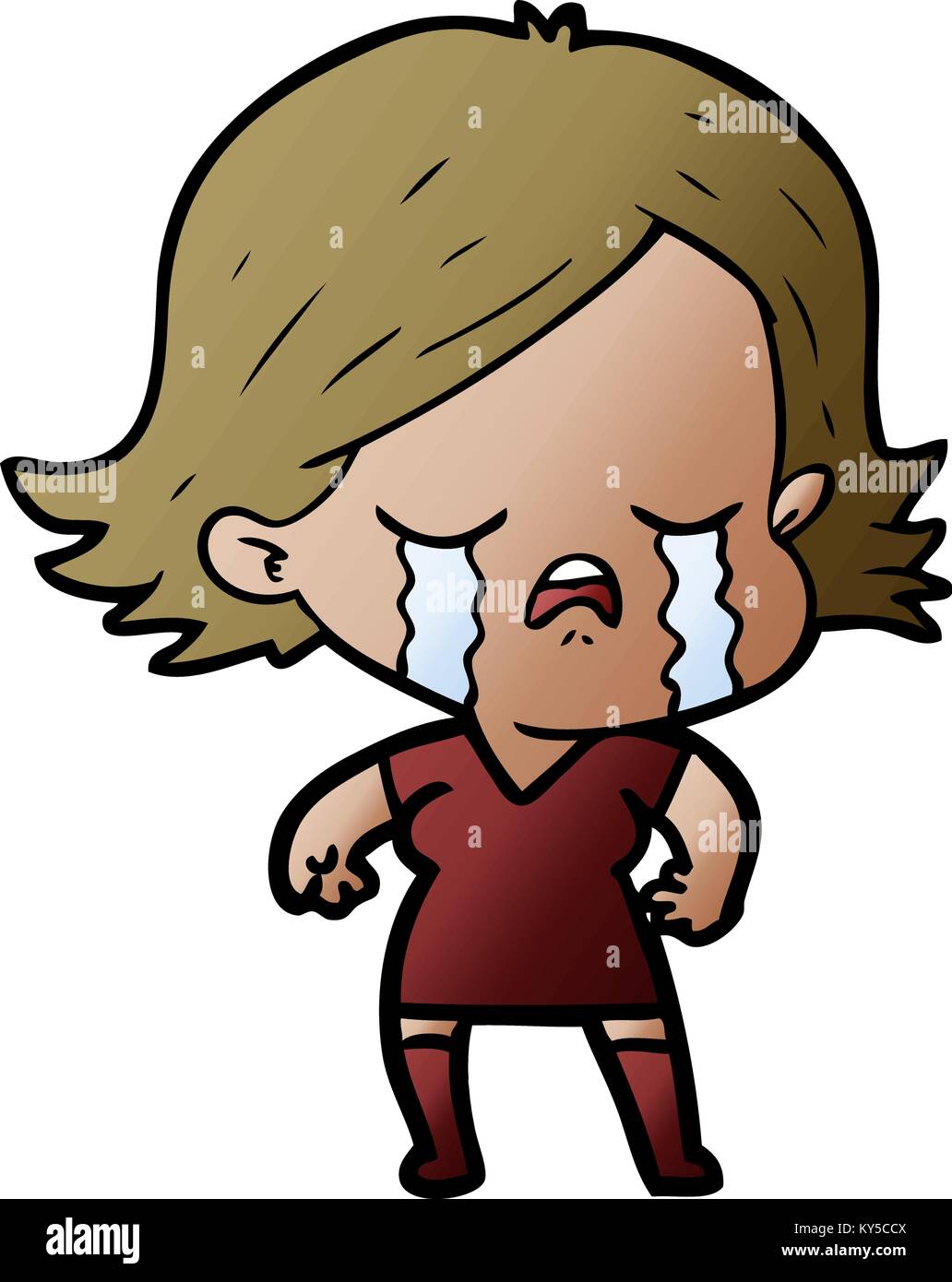 cartoon girl crying Stock Vector Image & Art - Alamy