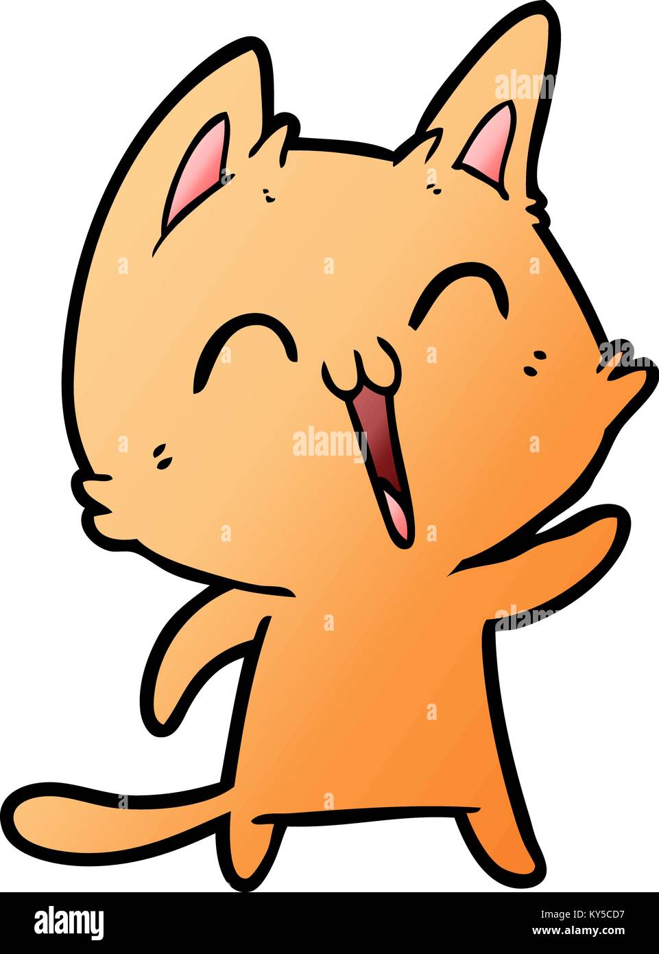 happy cartoon cat meowing Stock Vector Image & Art - Alamy