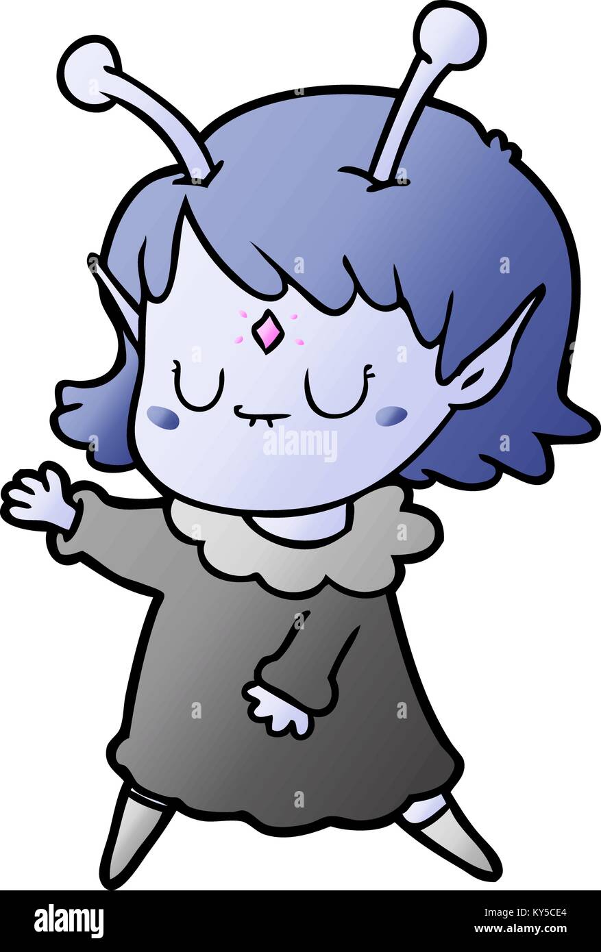 cartoon alien girl dancing Stock Vector Image & Art - Alamy