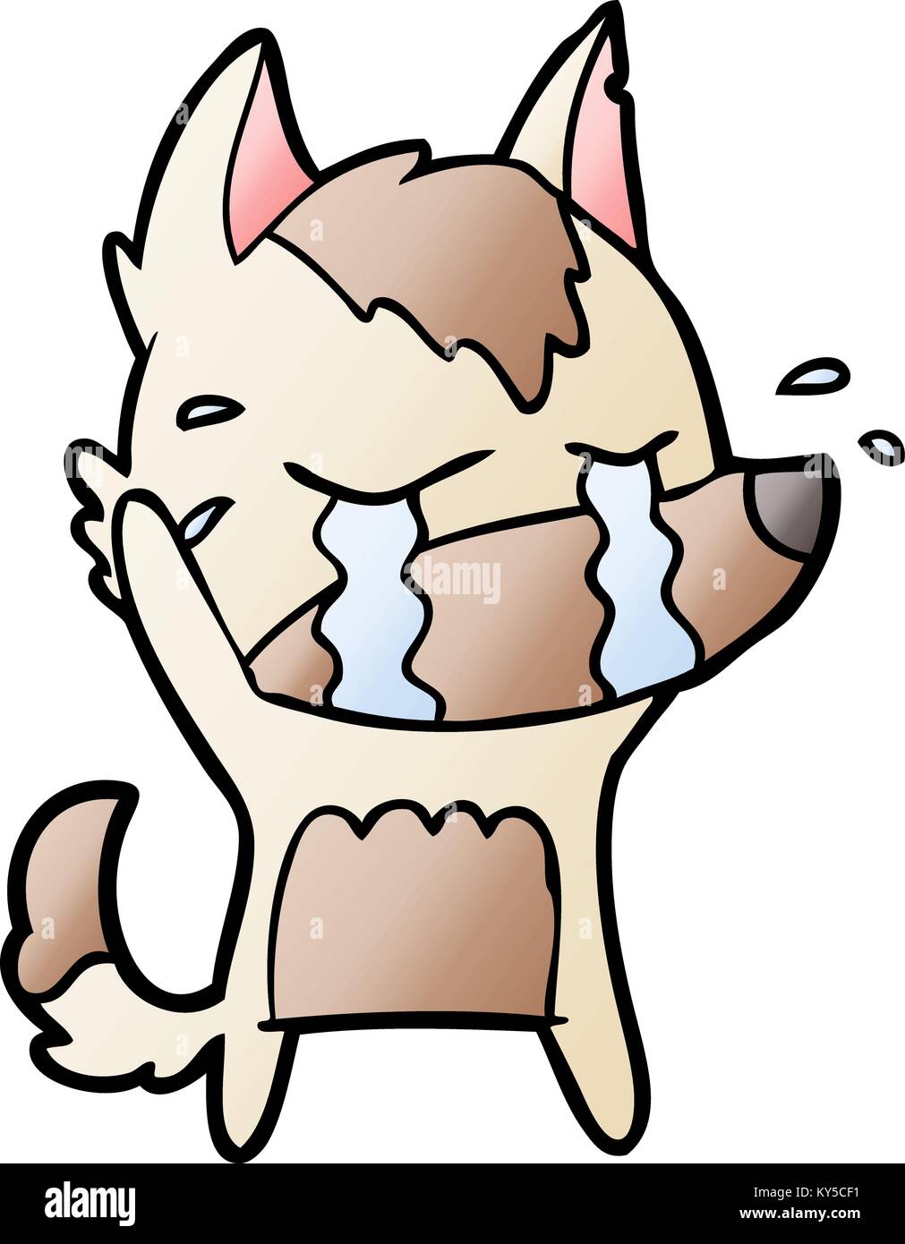 cartoon crying wolf Stock Vector Image & Art - Alamy