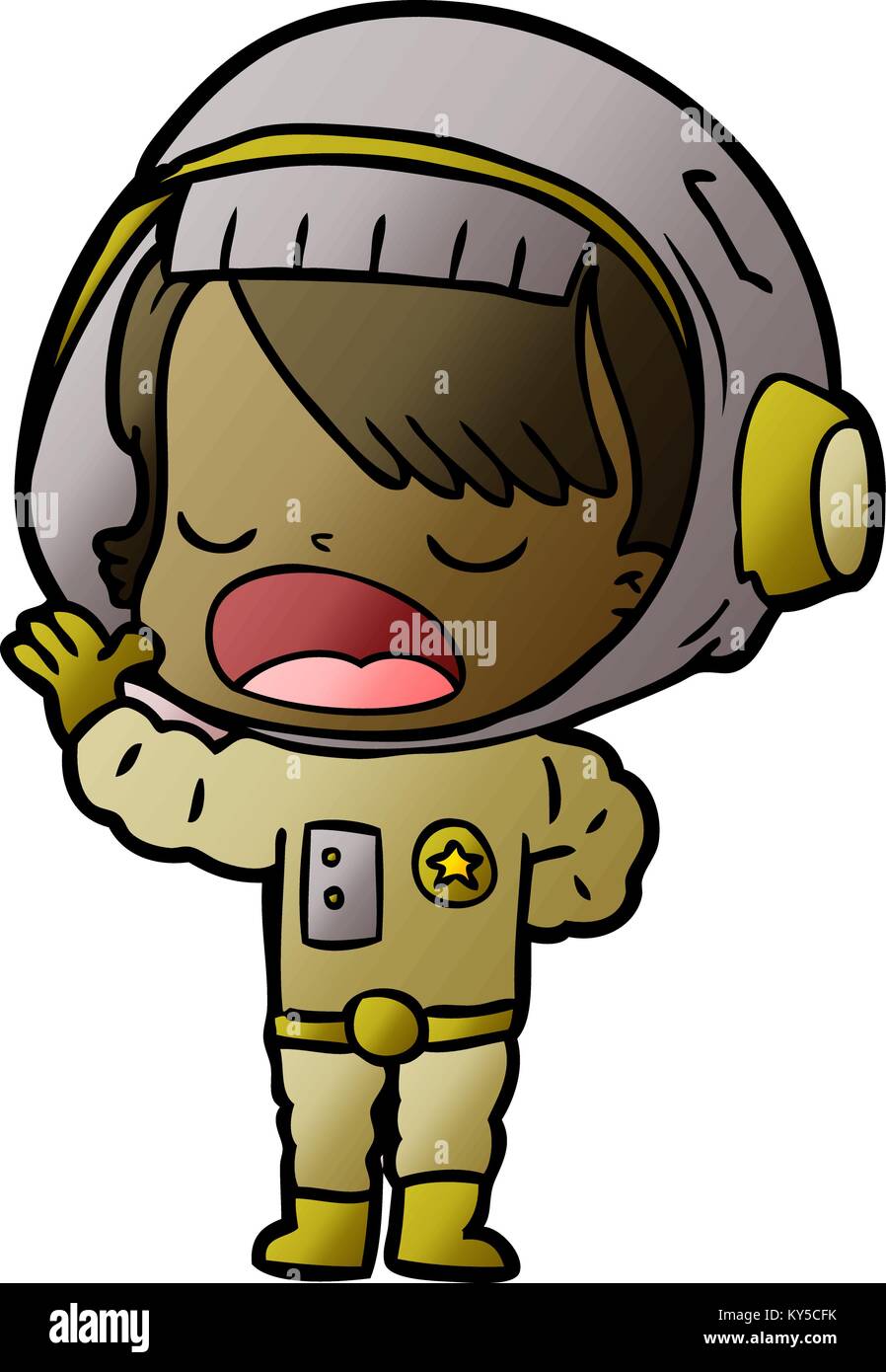 cartoon astronaut woman explaining Stock Vector Image & Art - Alamy