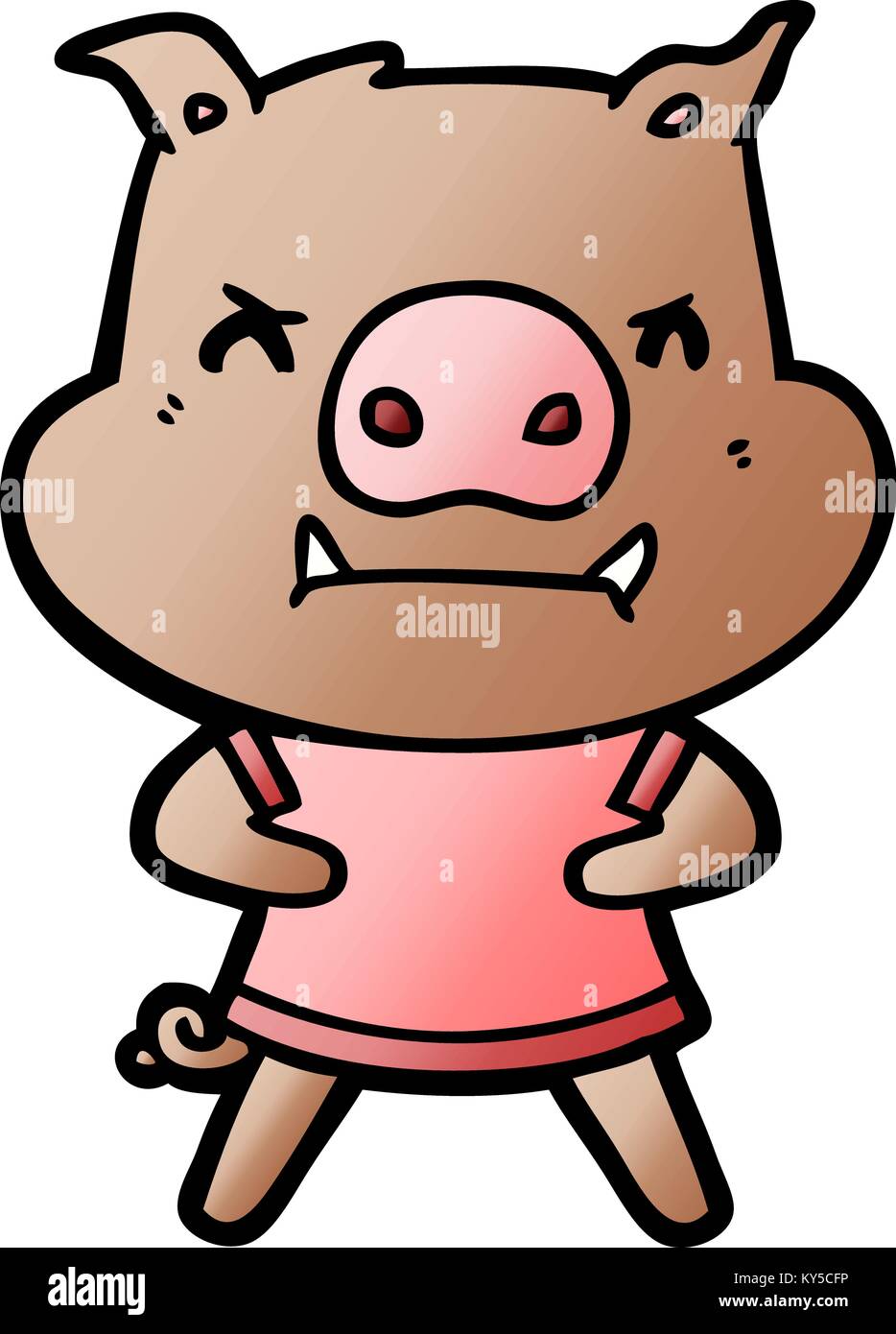 angry cartoon pig Stock Vector Image & Art - Alamy