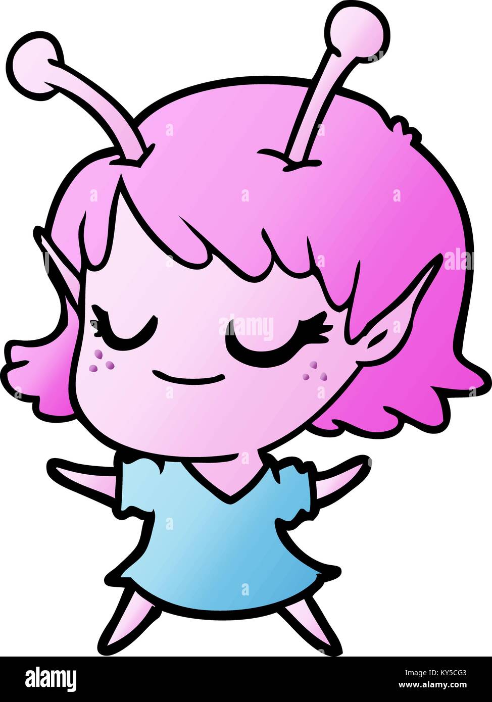 smiling alien girl cartoon Stock Vector Image & Art - Alamy